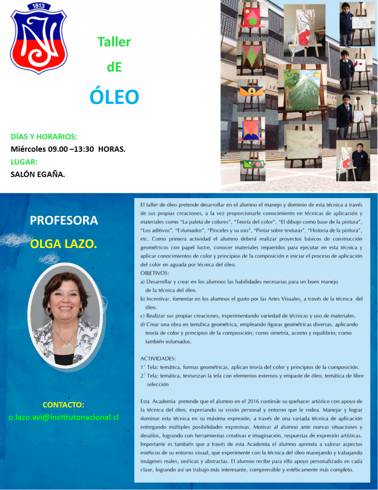 13-olga-lazo-taller-de-oleo | Instituto Nacional