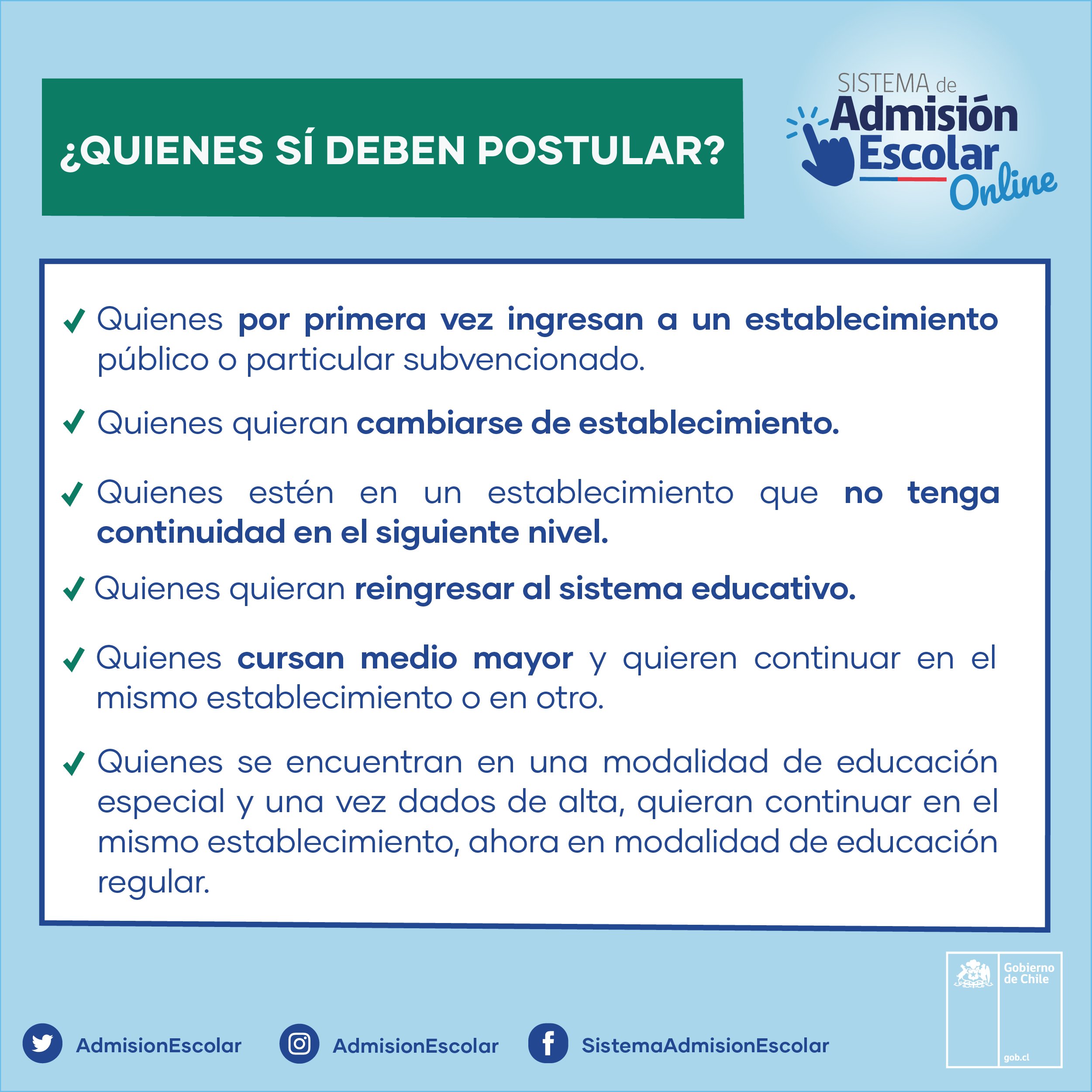 Quienes sí deben postular | Instituto Nacional