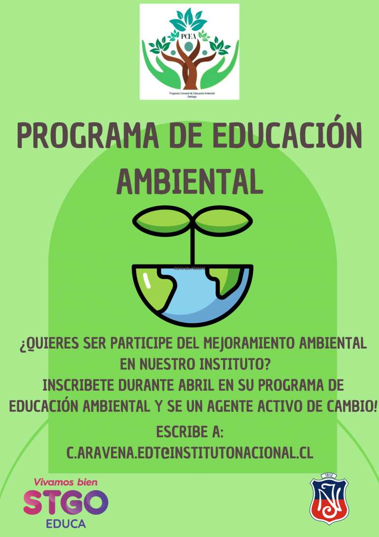 PROGRAMA DE EDUCACIÓN AMBIENTAL ¡SÉ PARTE DEL CAMBIO! | Instituto Nacional
